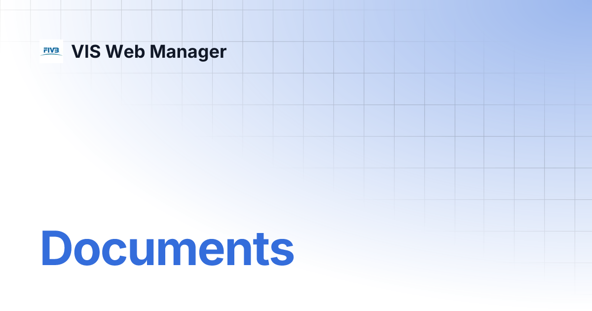 Documents | VIS Web Manager